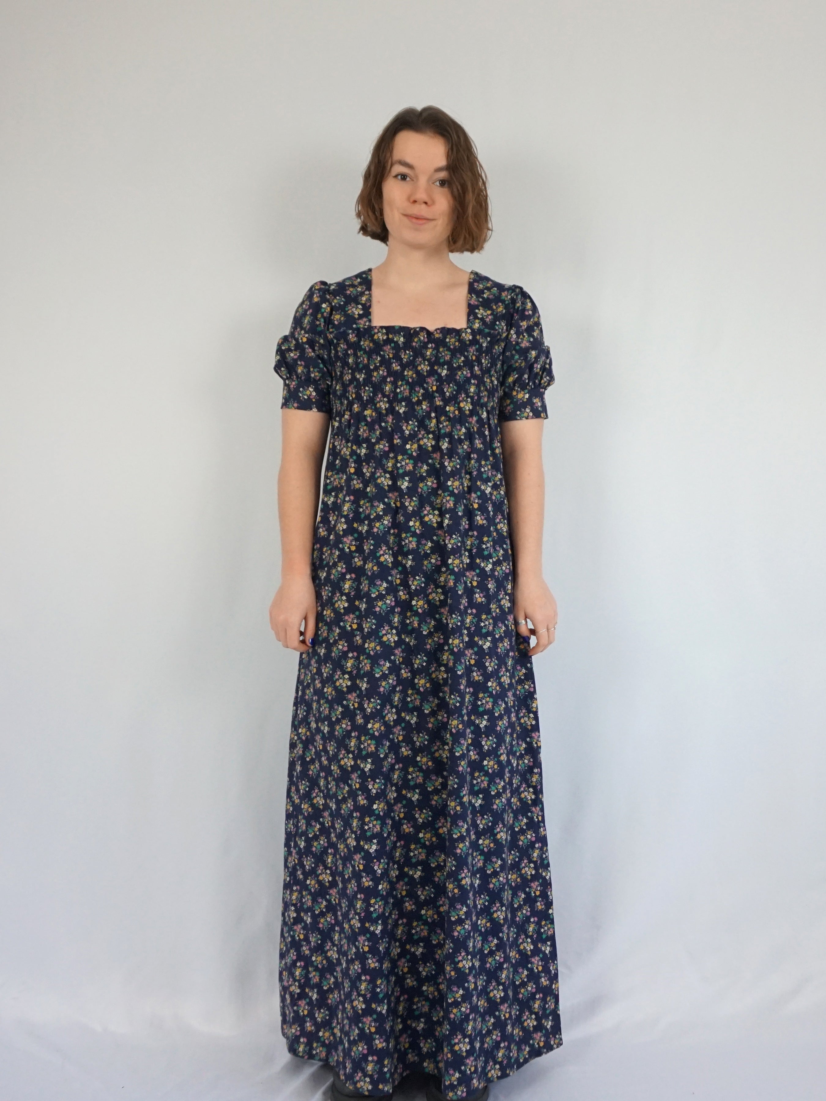 Vintage 1970s Floral Smocked Prairie Dress - S | Reloved Studio