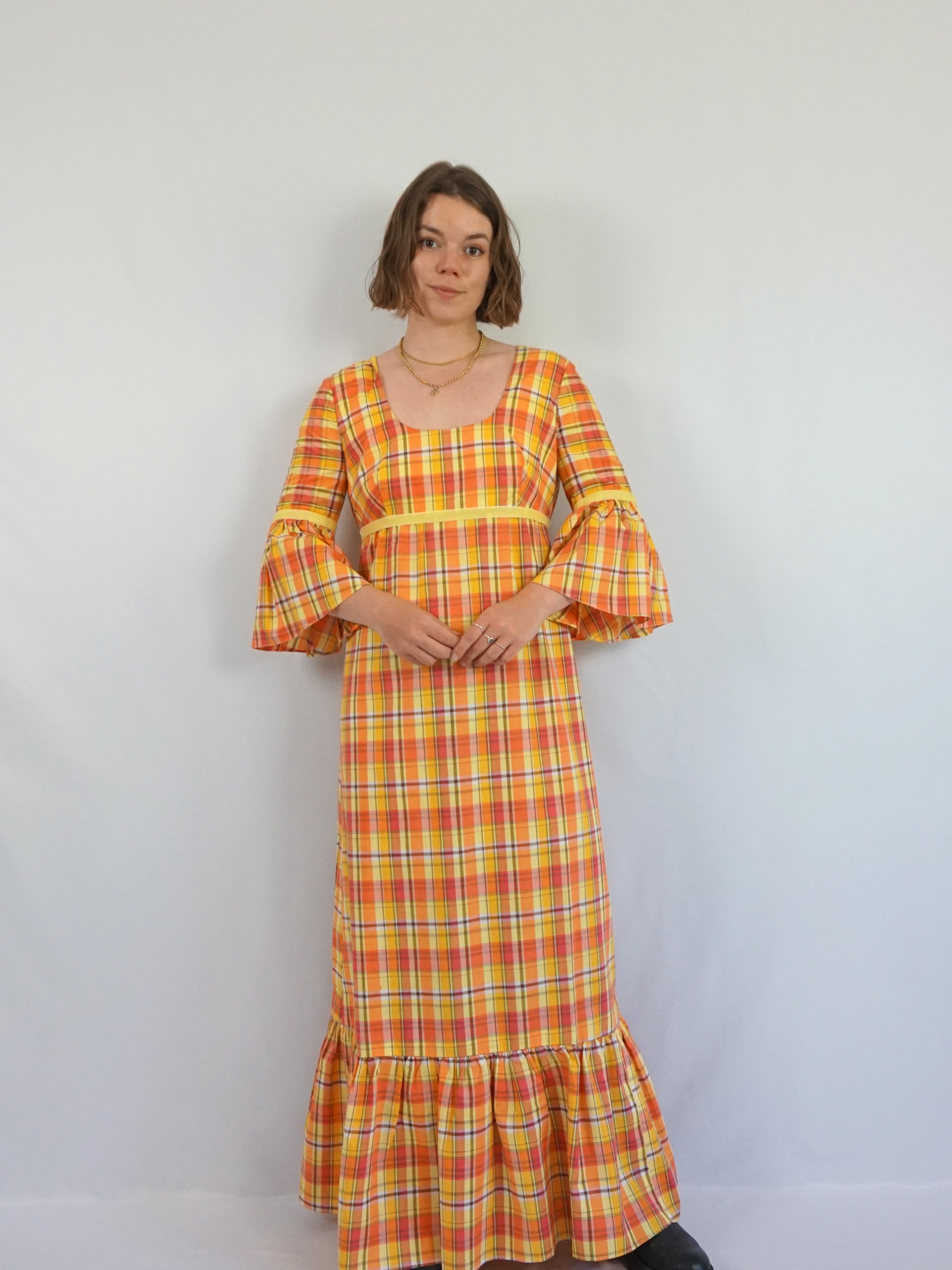 Vintage 70s Richard Shops Colourful Maxi Dress - M | Reloved Studio